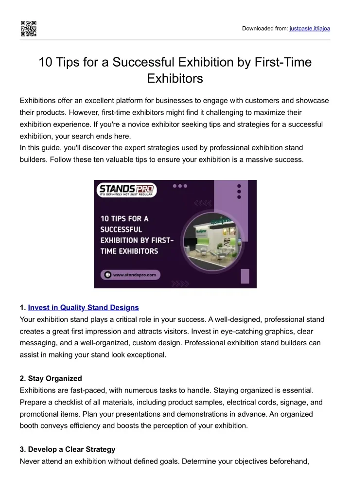 PPT - 10 Tips for a Successful Exhibition by First-Time Exhibitors ...