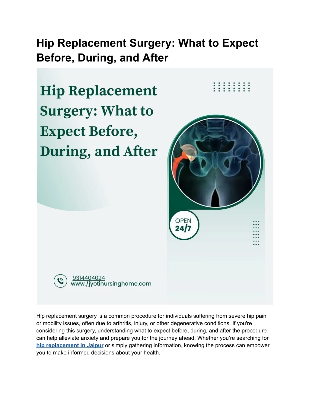PPT - Hip Replacement Surgery_ What to Expect Before, During, and After ...