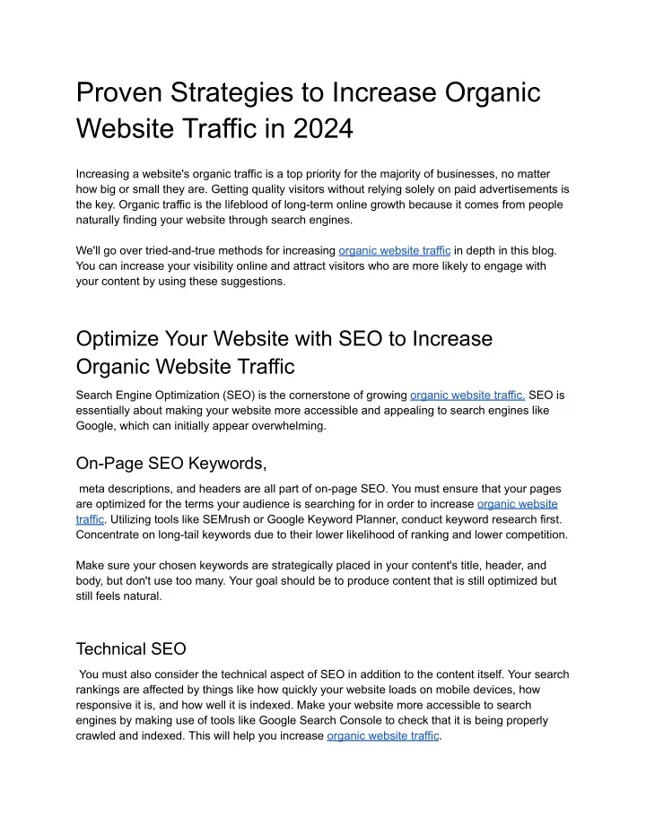 PPT - Proven Strategies to Increase Organic Website Traffic in 2024 ... PPT - Proven Strategies to Increase Organic Website Traffic in 2024 ...
