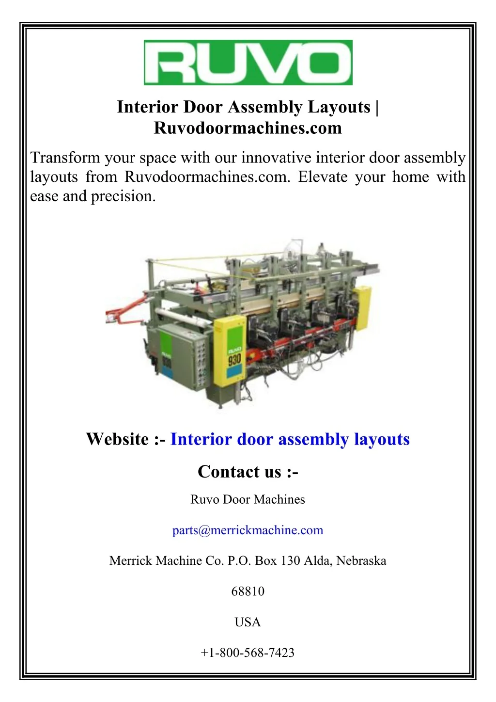 PPT - Interior Door Assembly Layouts Ruvodoormachines.com PowerPoint ...