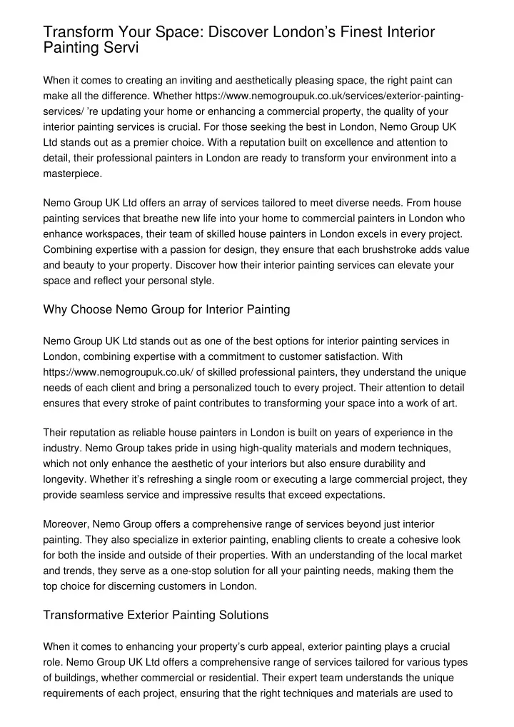 PPT - Transform Your Space: Discover London’s Finest Interior Painting ... PPT - Transform Your Space: Discover London’s Finest Interior Painting ...