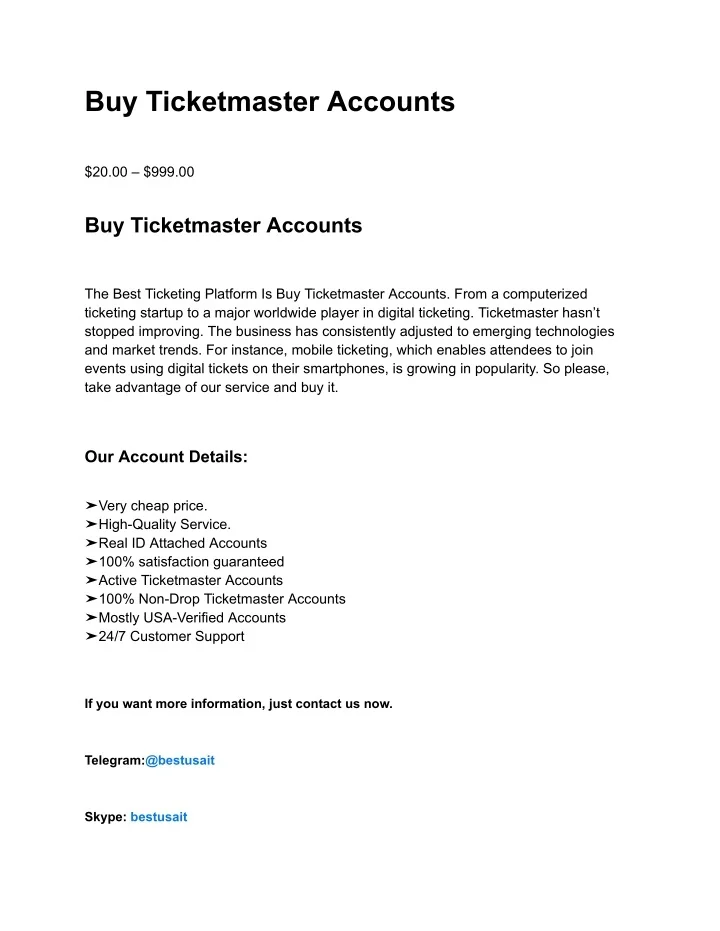 PPT - Buy Ticketmaster Accounts PowerPoint Presentation, free download ...