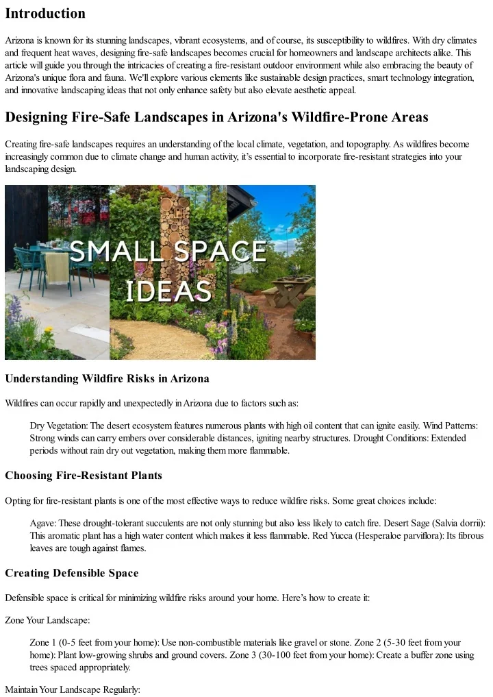 PPT - Designing Fire-Safe Landscapes in Arizona's Wildfire-Prone Areas ...