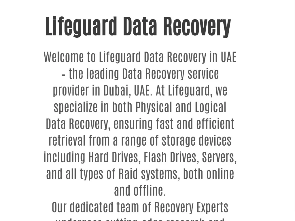 PPT - Lifeguard Data Recovery PowerPoint Presentation, free download ...