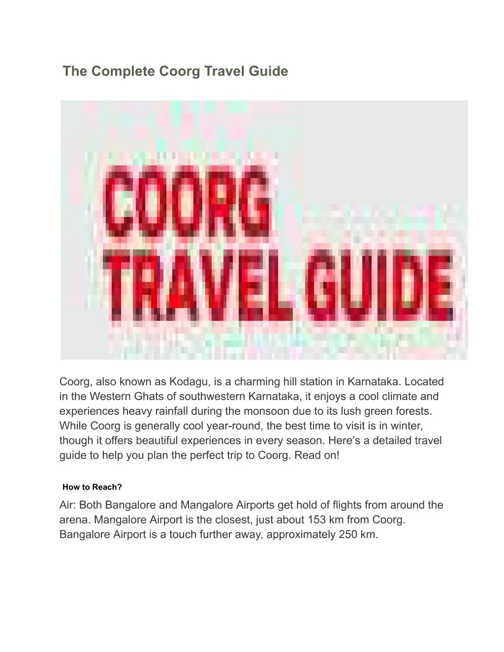 PPT - coorg travel guide PowerPoint Presentation, free download - ID ...