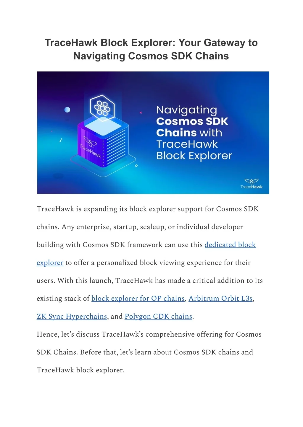 PPT - TraceHawk Block Explorer: Your Gateway to Navigating Cosmos SDK ...