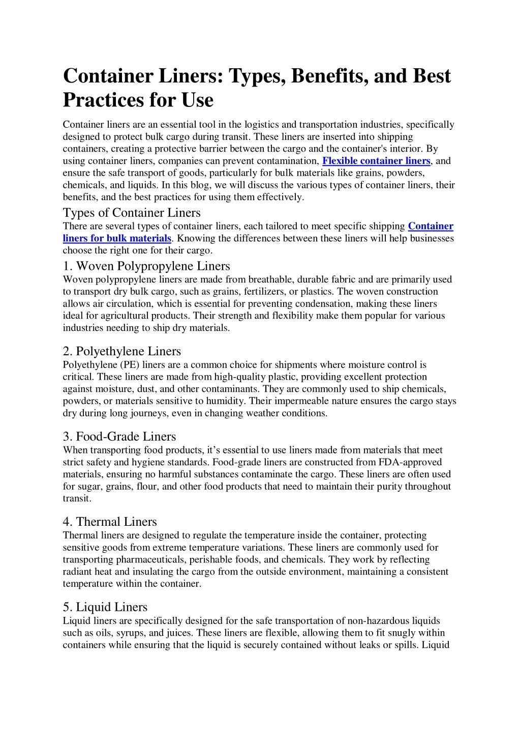 PPT - Container Liners PowerPoint Presentation, free download - ID:13645098