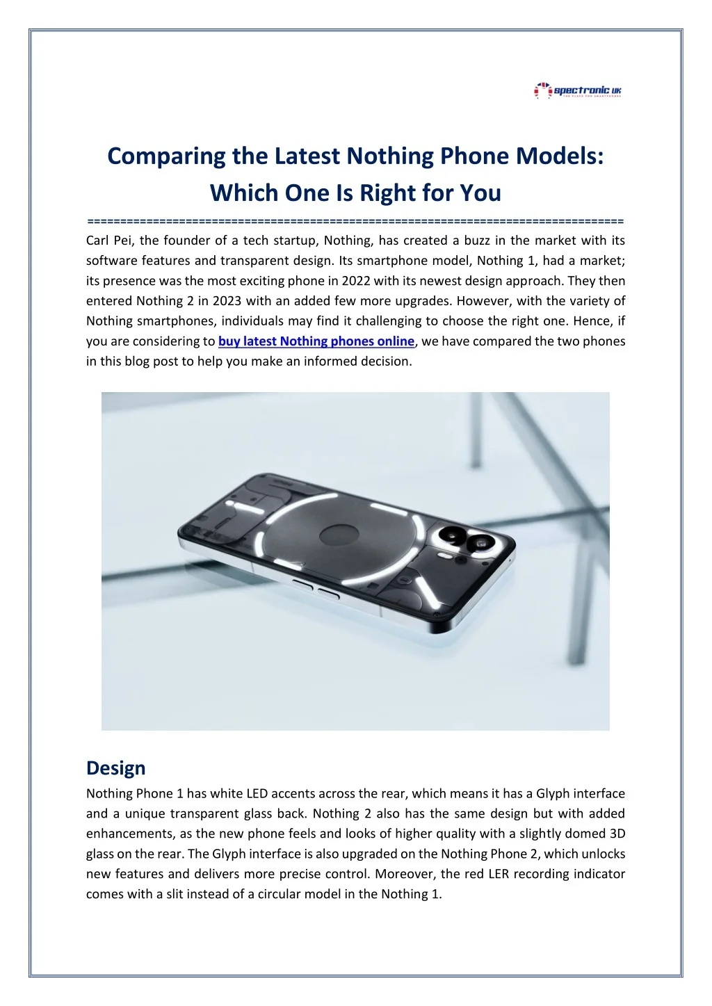 PPT - Comparing the Latest Nothing Phone Models: Which One Is Right for ...