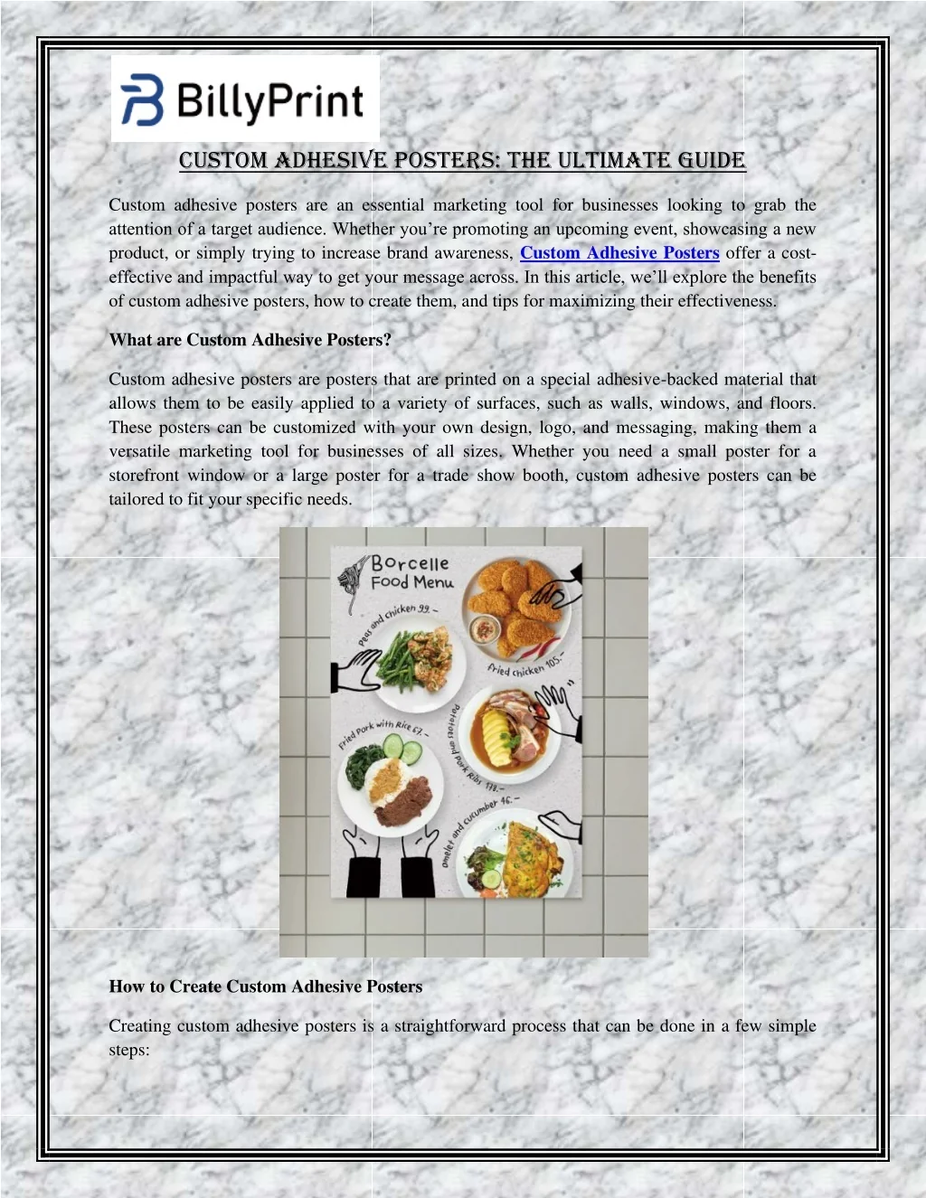 PPT - Custom Adhesive Posters: The Ultimate Guide PowerPoint ...