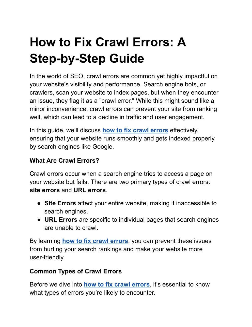 PPT - How to Fix Crawl Errors: A Step-by-Step Guide PowerPoint Presentation - ID:13650736