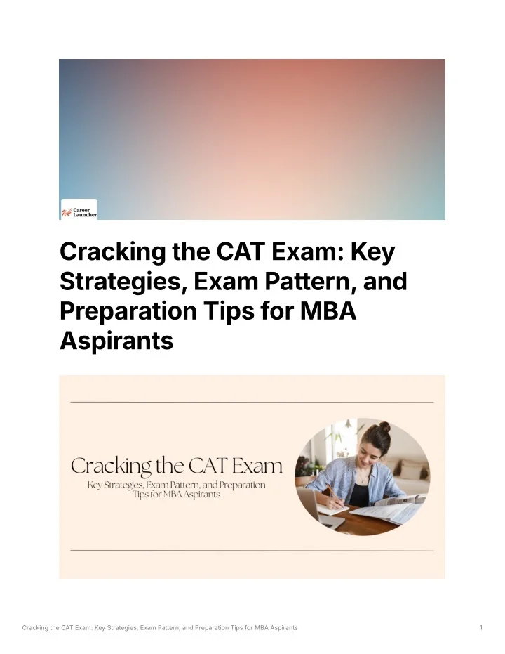 PPT - Cracking the CAT Exam: Key Strategies, Exam Pattern, and ...