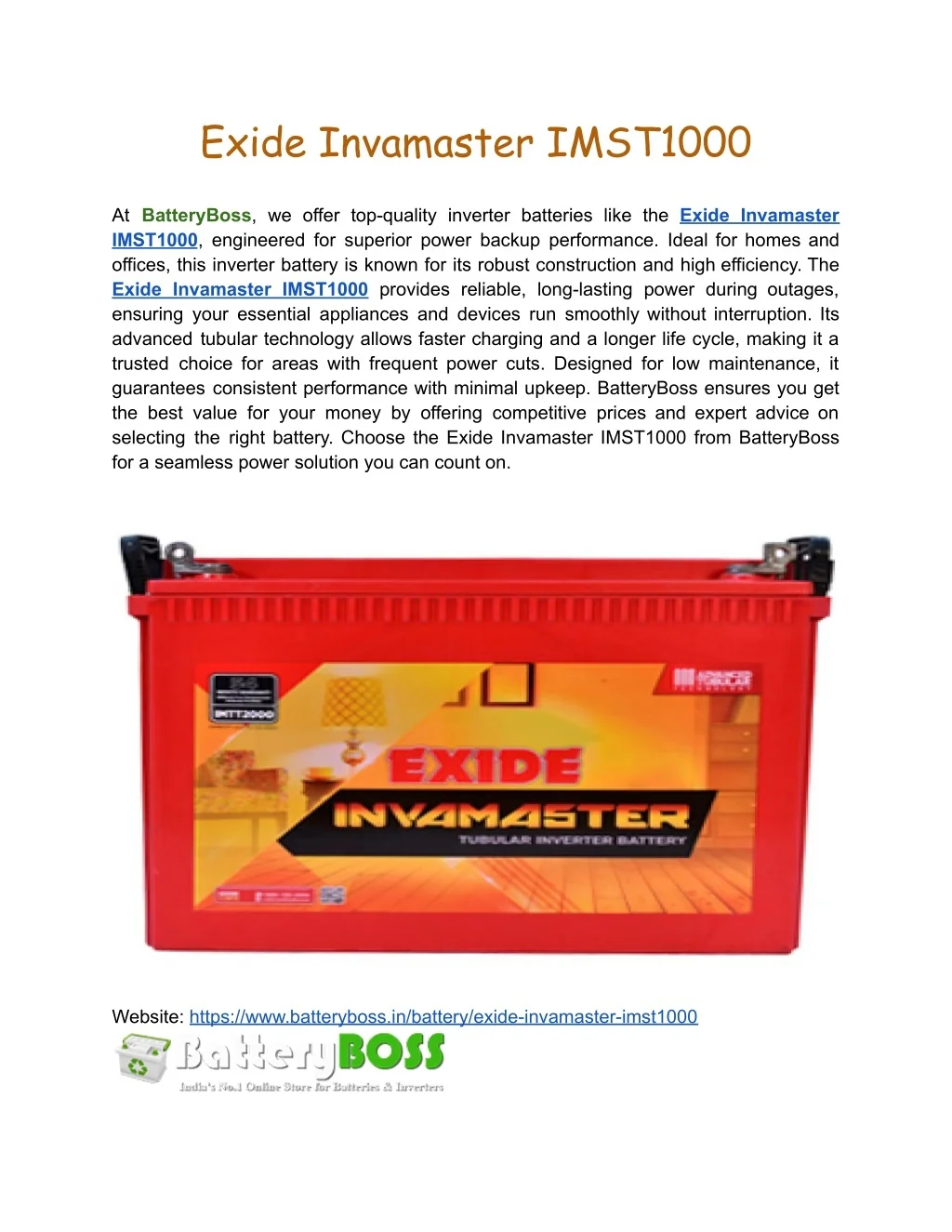 PPT - Exide Invamaster IMST1000 PowerPoint Presentation, free download ...
