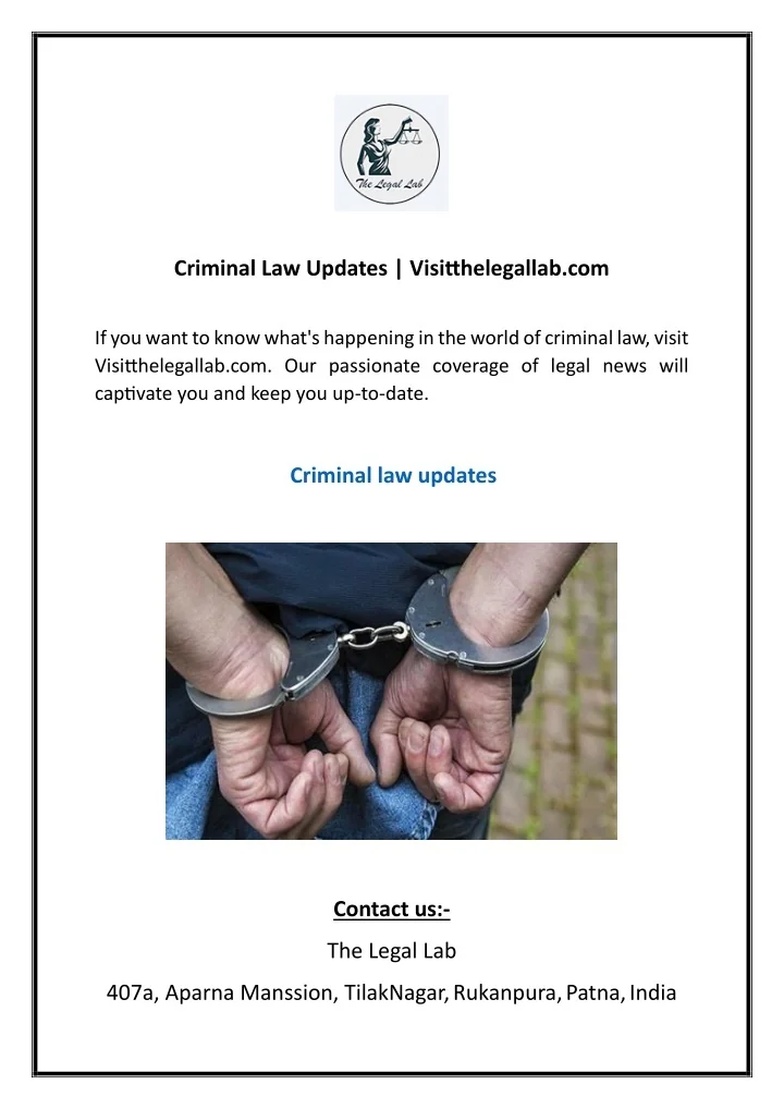 PPT - Criminal Law Updates Visitthelegallab PowerPoint Presentation ...