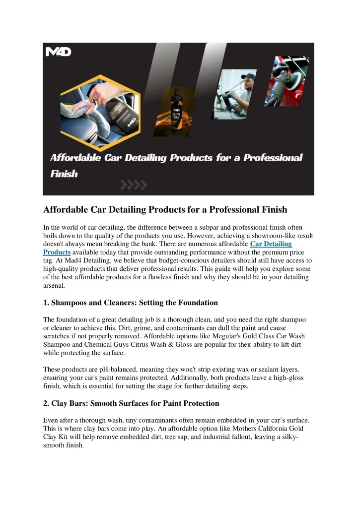 PPT - Affordable Car Detailing Products for a Professional Finish ...
