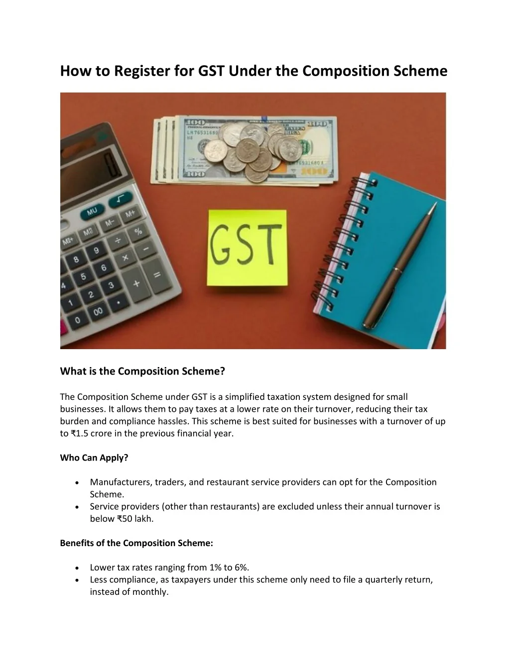 PPT - How to Register for GST Under the Composition Scheme PowerPoint ...