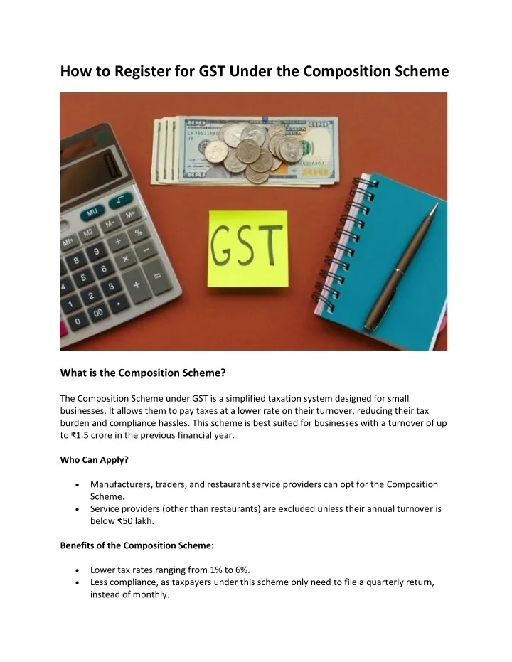 PPT - How to Register for GST Under the Composition Scheme PowerPoint Presentation - ID:13656517