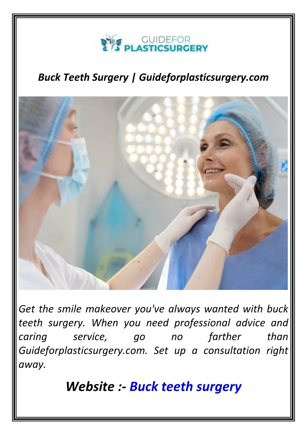 PPT - Buck Teeth Surgery Guideforplasticsurgery.com PowerPoint ...