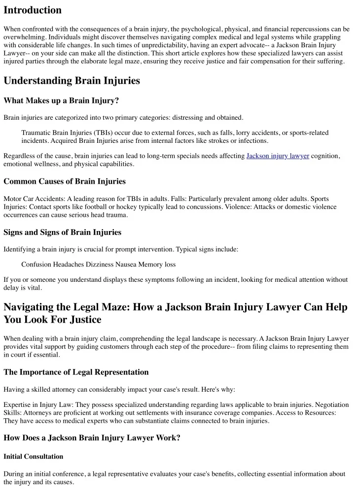 PPT - Navigating the Legal Maze: How a Jackson Brain Injury Lawyer Can ...