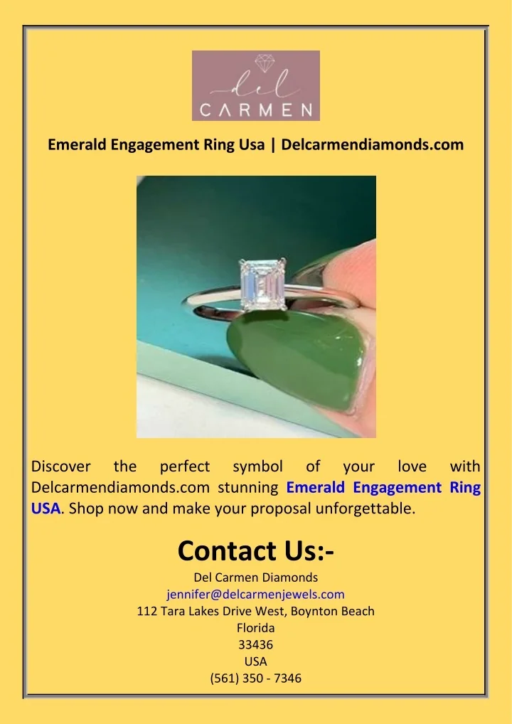 PPT - Emerald Engagement Ring Usa Delcarmendiamonds.com PowerPoint Presentation - ID:13657450