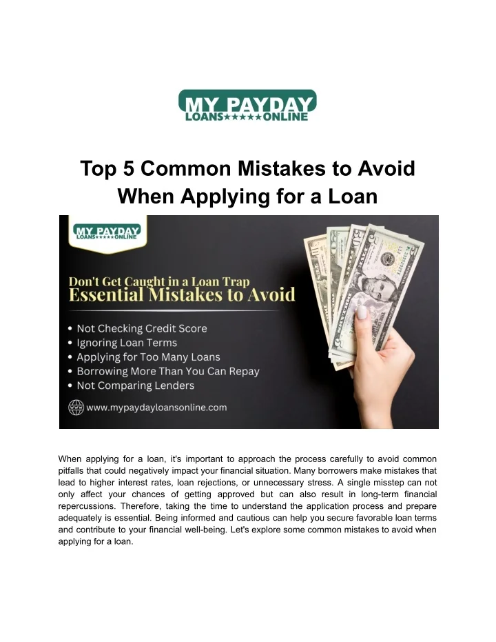PPT - Steer Clear of Loan Mistakes: Your Guide to Successful Borrowing ...