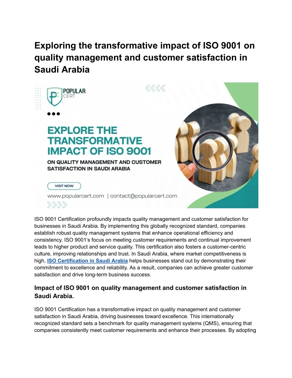 PPT - Exploring the transformative impact of ISO 9001 on quality ...