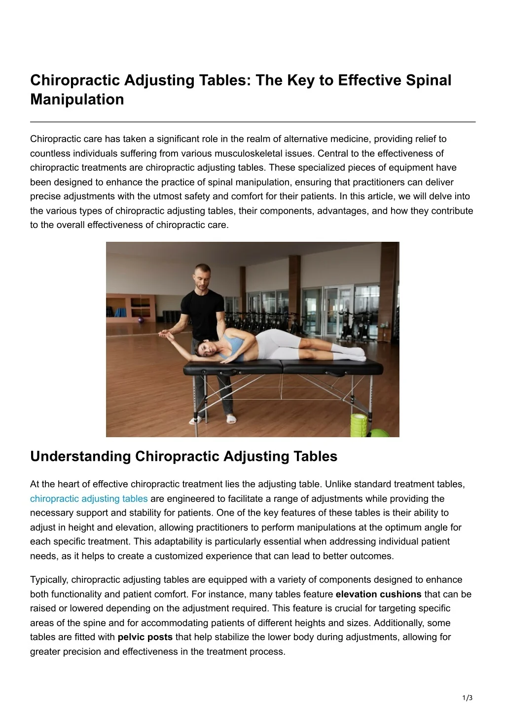 PPT - Chiropractic Adjusting Tables The Key to Effective Spinal ...