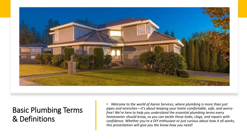 PPT - Basic Plumbing Terms & Definitions PowerPoint Presentation, free ...