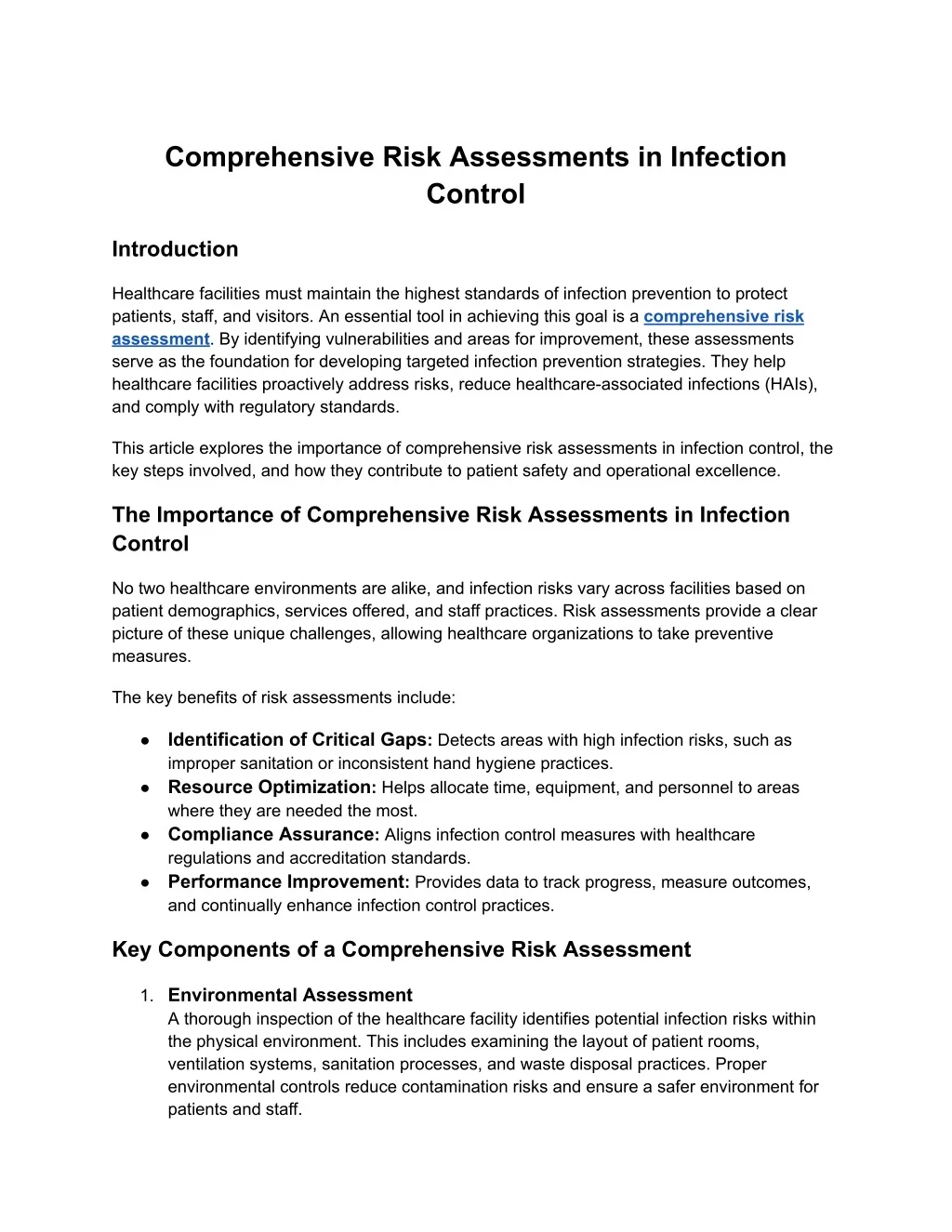 PPT - Comprehensive Risk Assessments in Infection Control PowerPoint ...