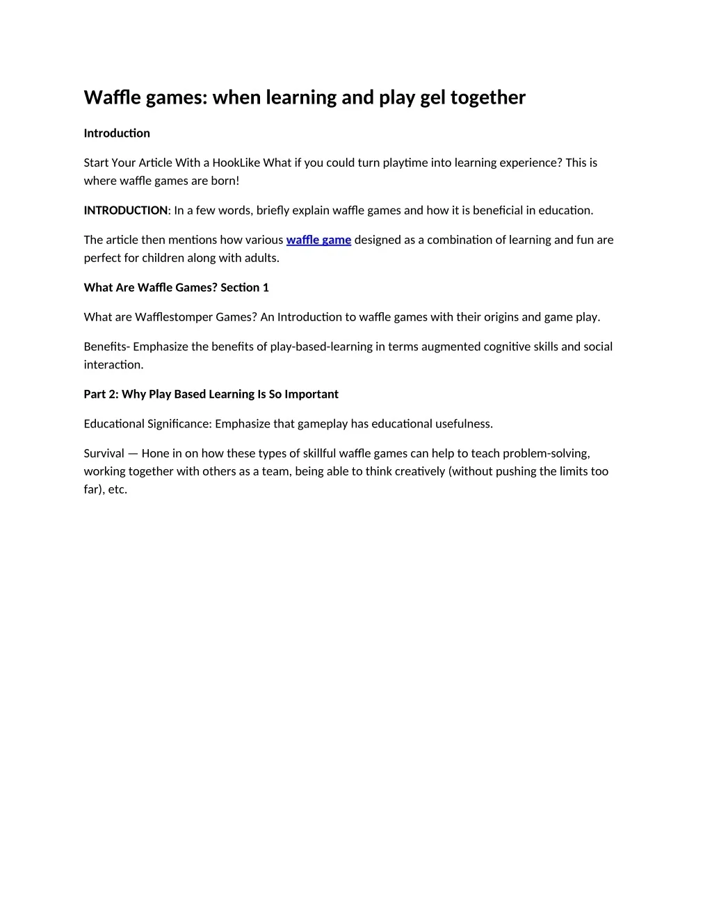 PPT - Waffle games when learning and play gel together PowerPoint ...