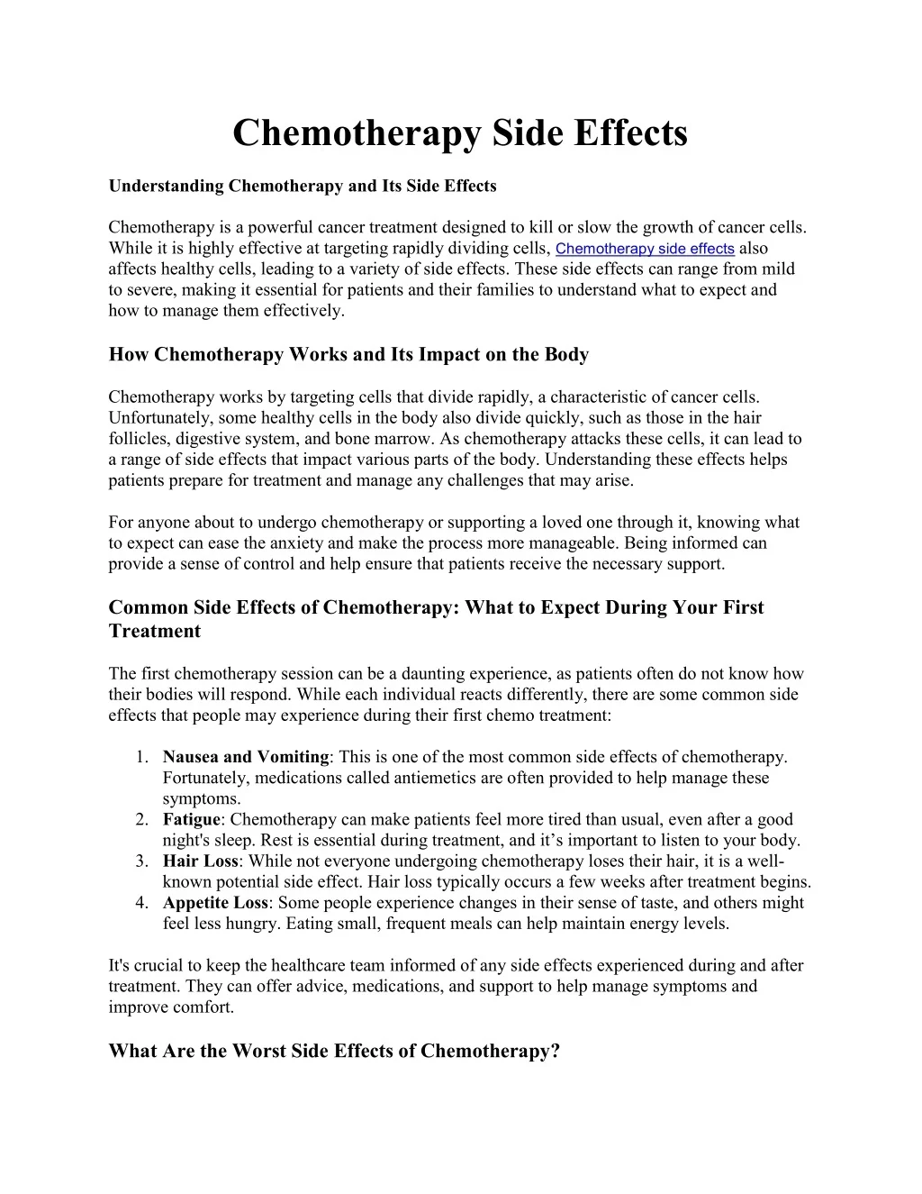PPT - Chemotherapy side effects PowerPoint Presentation, free download ...