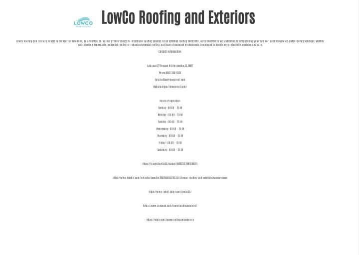 PPT - LowCo Roofingand Exteriors PowerPoint Presentation, free download ...