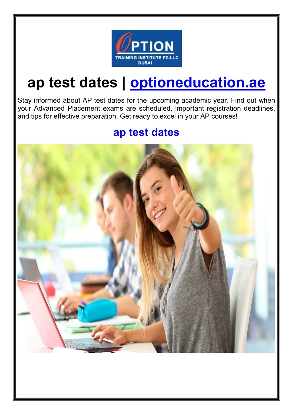 PPT - ap test dates | optioneducation.ae PowerPoint Presentation, free ...