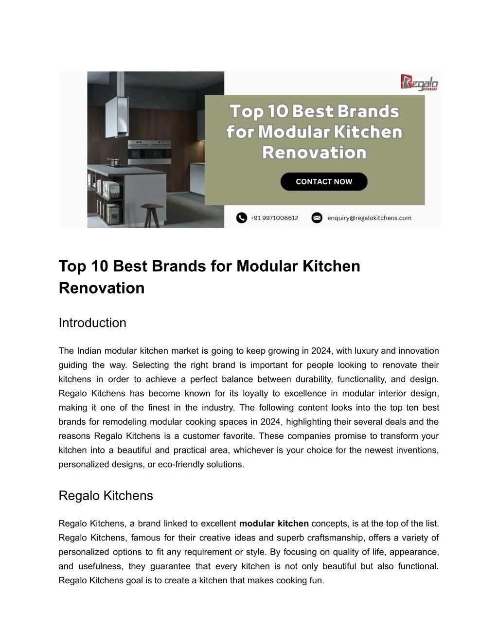 PPT - Top 10 Best Brands for Modular Kitchen Renovation PowerPoint ...