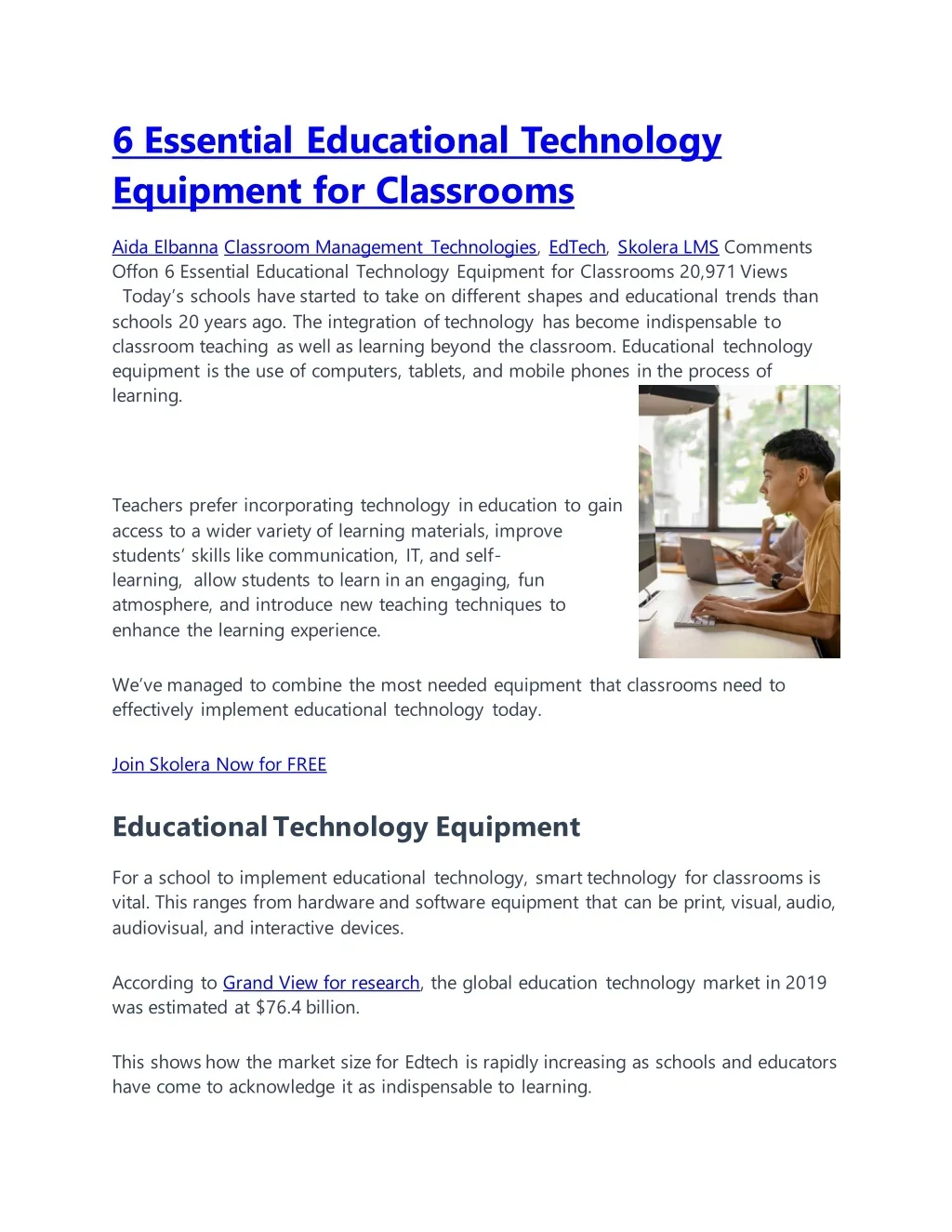 PPT - 6 Essential Educational Technology Equipment for Classrooms - Copy PowerPoint Presentation ...