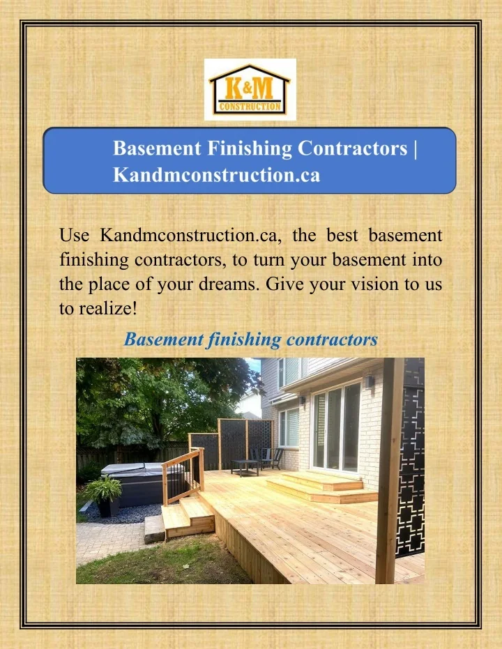 PPT - Basement Finishing Contractors | Kandmconstruction.ca PowerPoint Presentation - ID:13672856