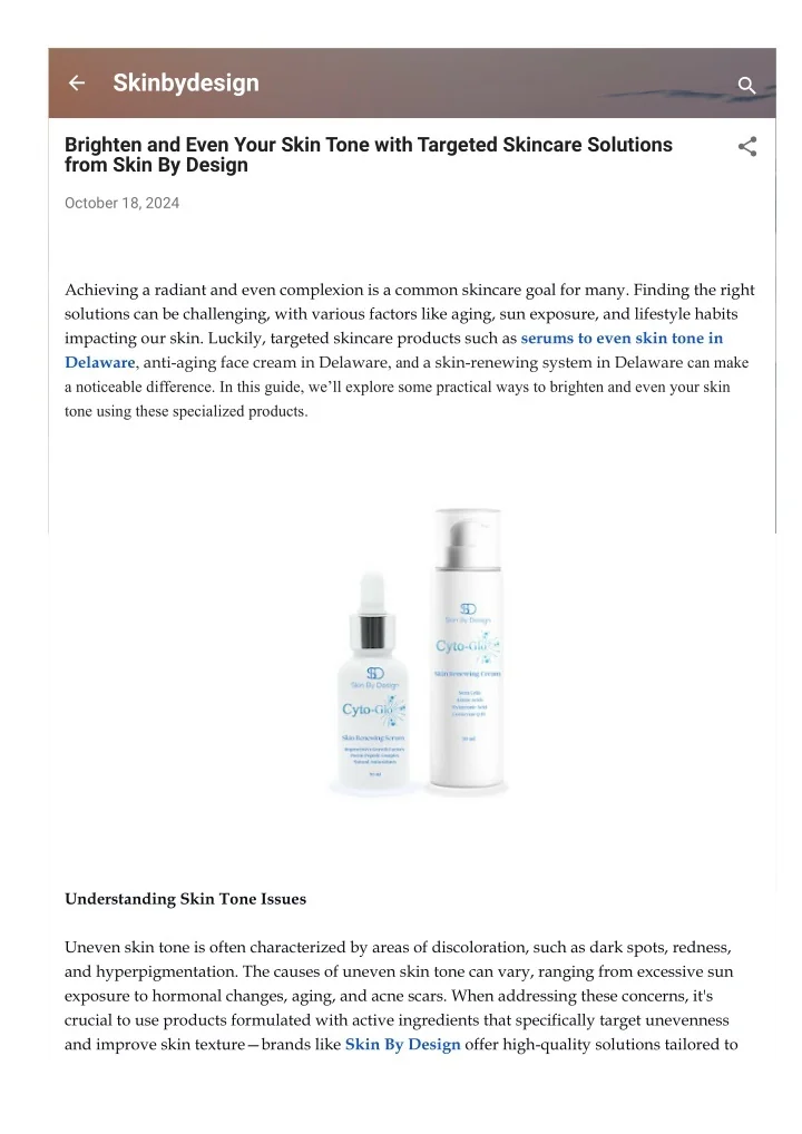 PPT - Brighten and Even Your Skin Tone with Targeted Skincare Solutions ...