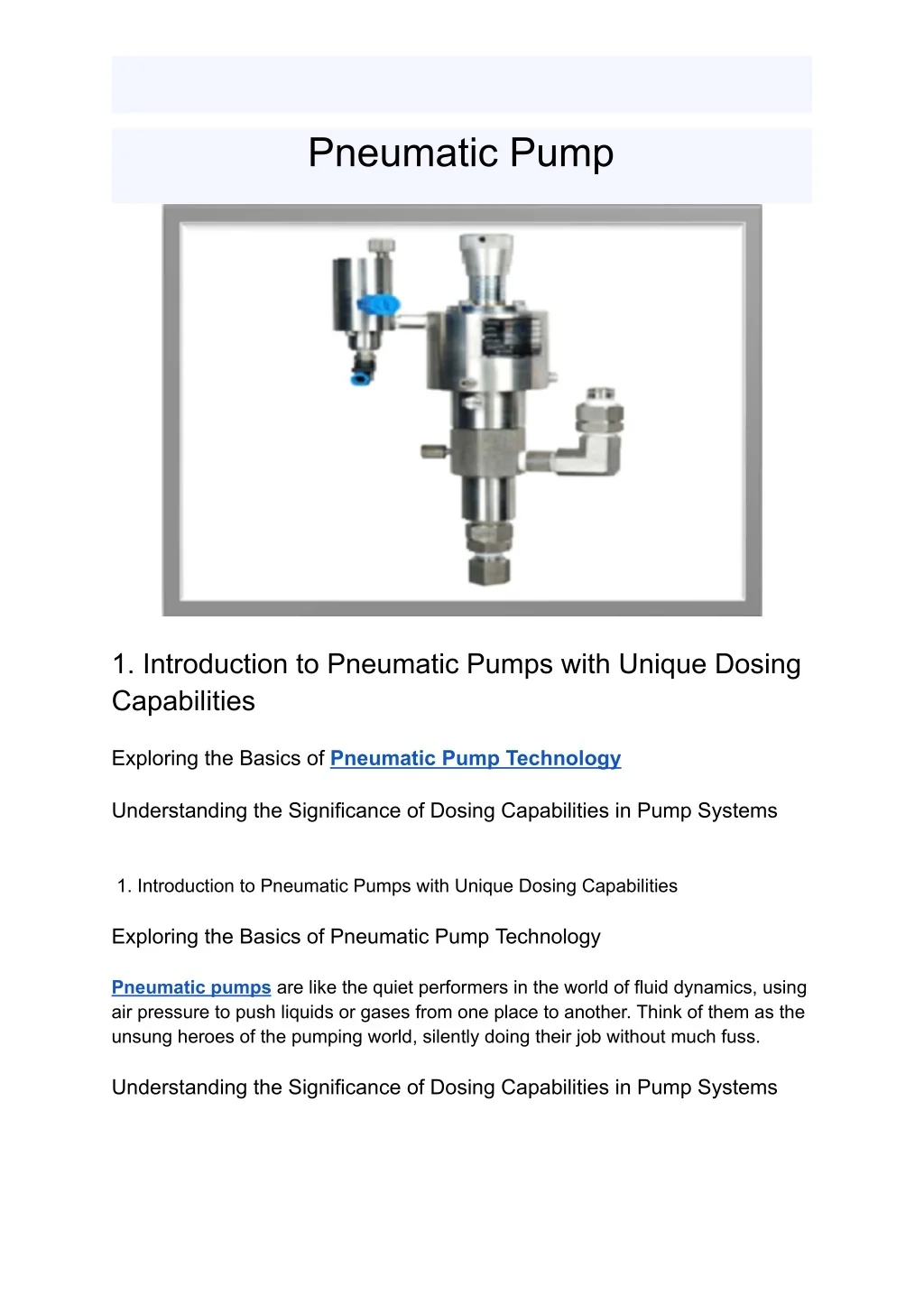 PPT - Pneumatic Pump by Unique Dosing Systems PowerPoint Presentation, free download - ID:13673323