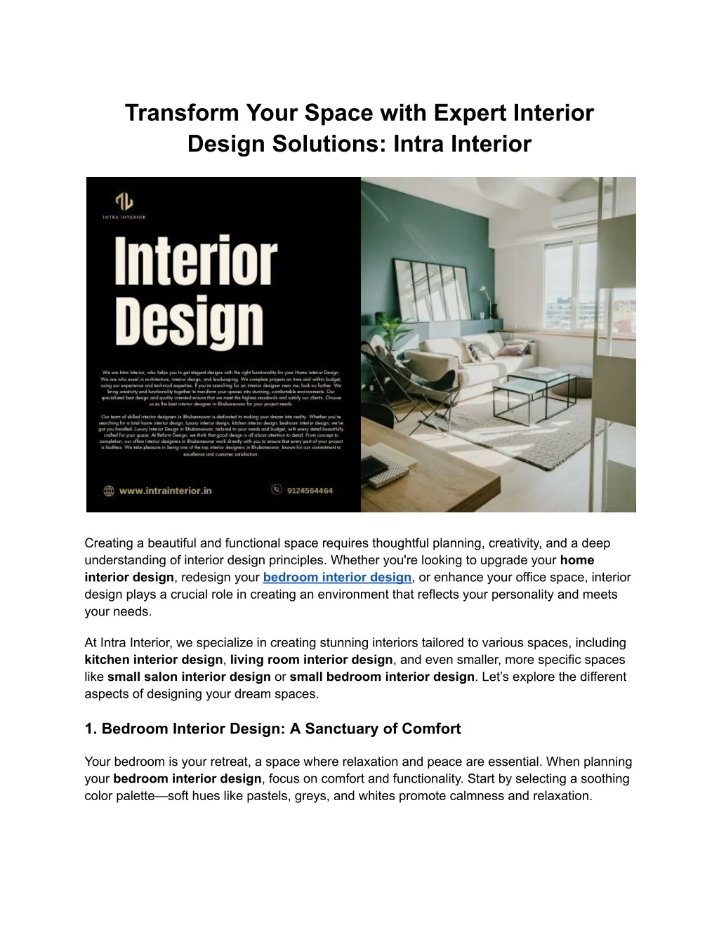 PPT - Transform Your Space with Expert Interior Design Solutions: Intra Interior PowerPoint ...