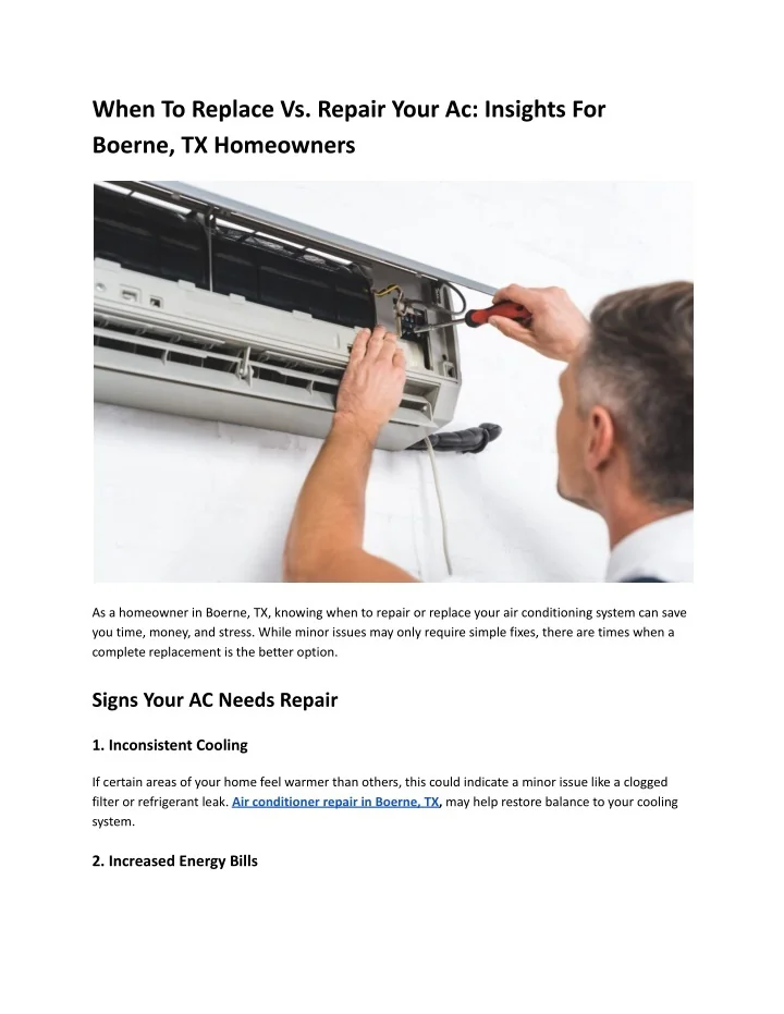 PPT - When to Replace vs. Repair Your AC: Essential Insights for Boerne ...
