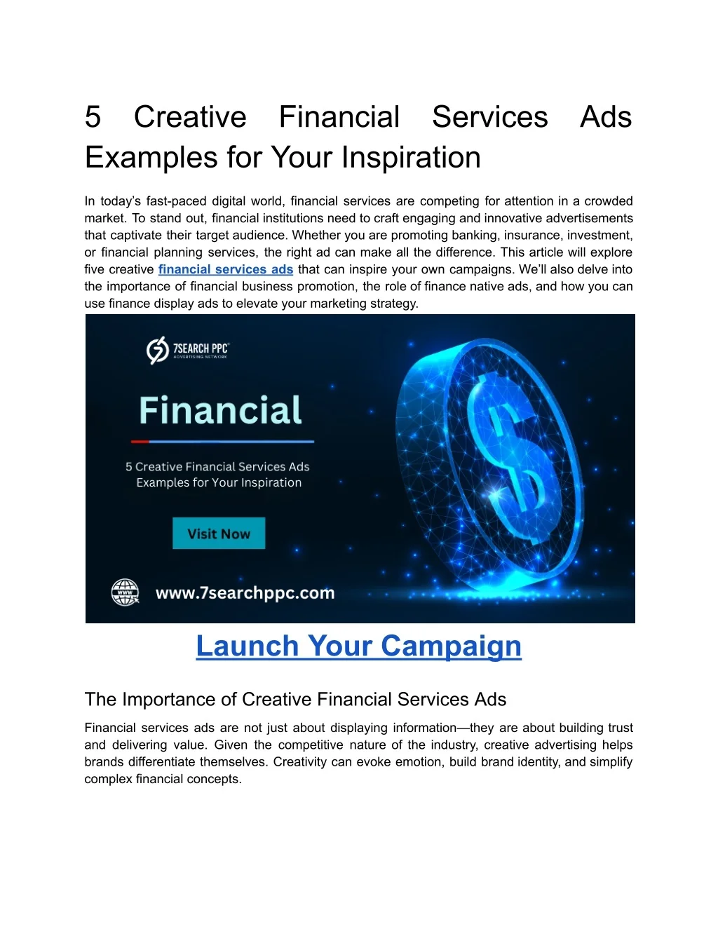 PPT - 5 Creative Financial Services Ads Examples for Your Inspiration ...