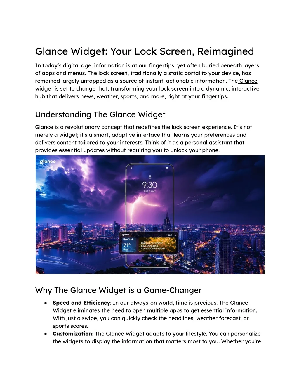 PPT - Glance Widget_ Your Lock Screen, Reimagined PowerPoint ...