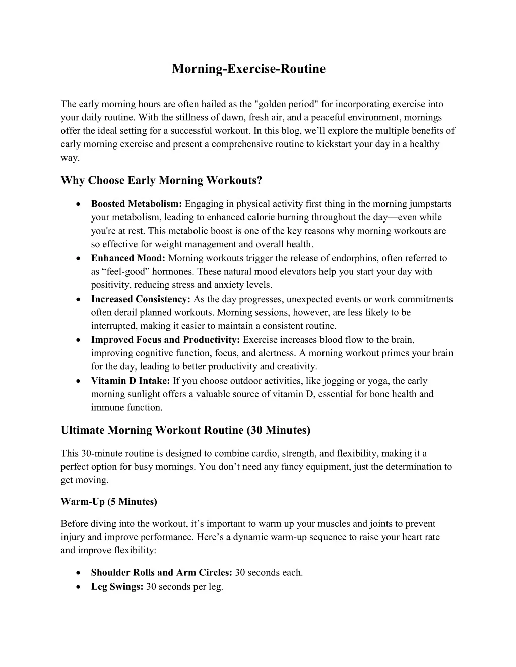 PPT - Morning-Exercise-Routine PowerPoint Presentation, free download ...