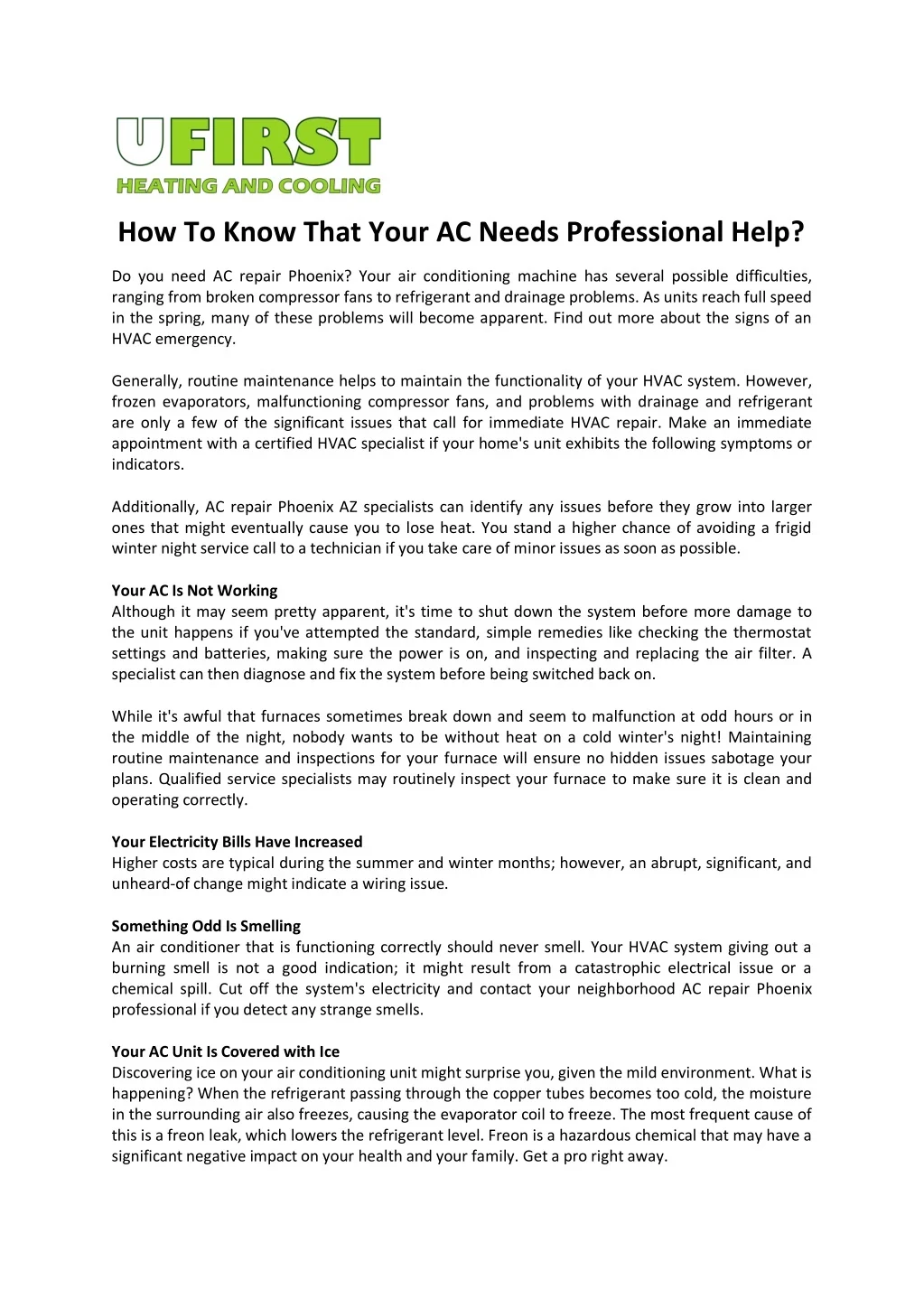 PPT - How To Know That Your AC Needs Professional Help PowerPoint ...