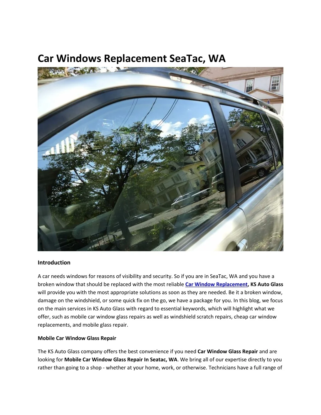 PPT - Car Windows Replacement SeaTac PowerPoint Presentation, free ...