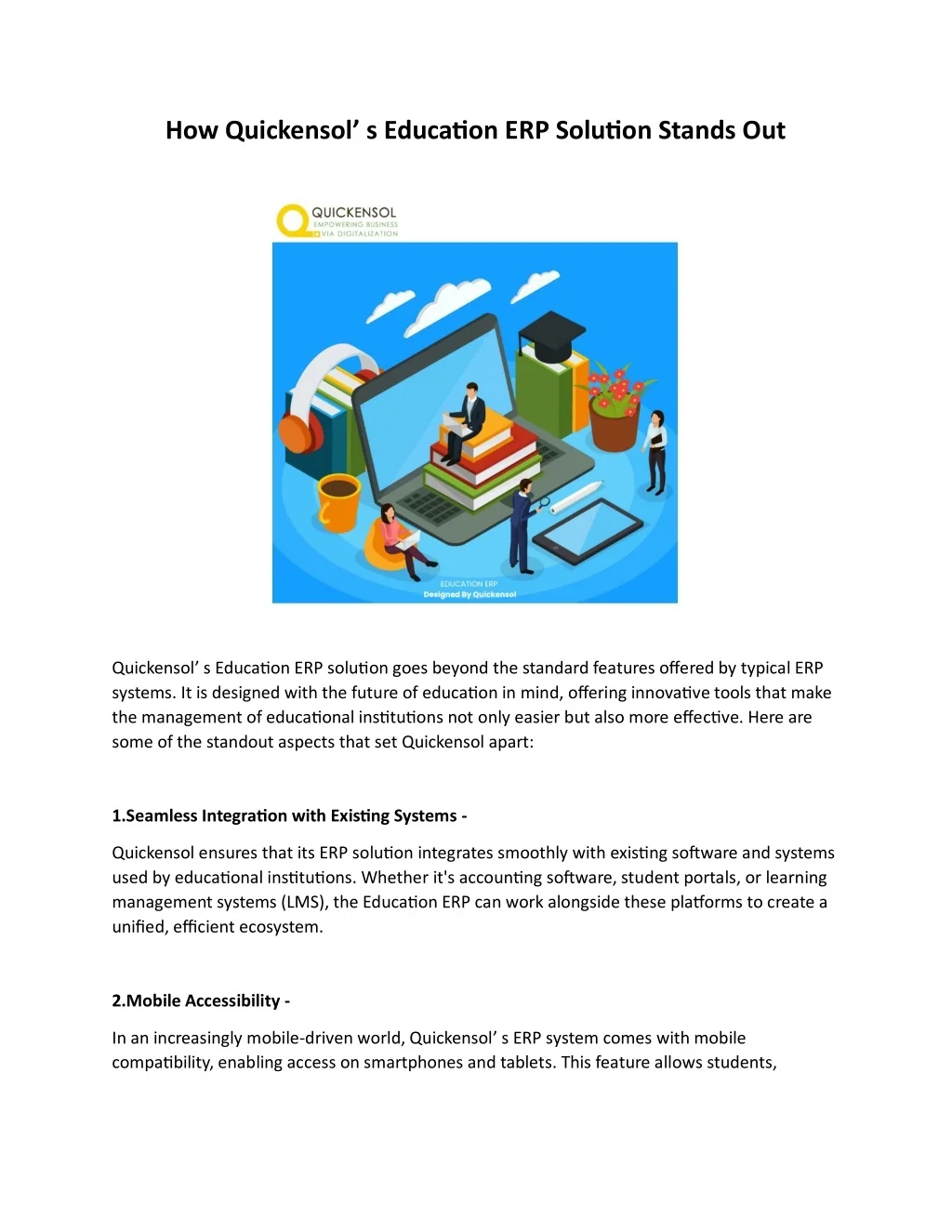 PPT - How Quickensol Education ERP Solution Stands Out PowerPoint Presentation - ID:13680613