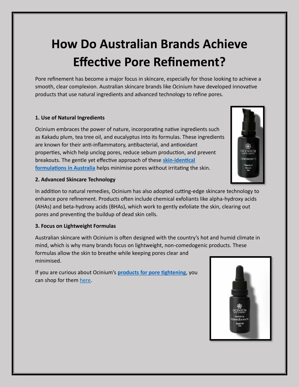 PPT - How Do Australian Brands Achieve Effective Pore Refinement ...