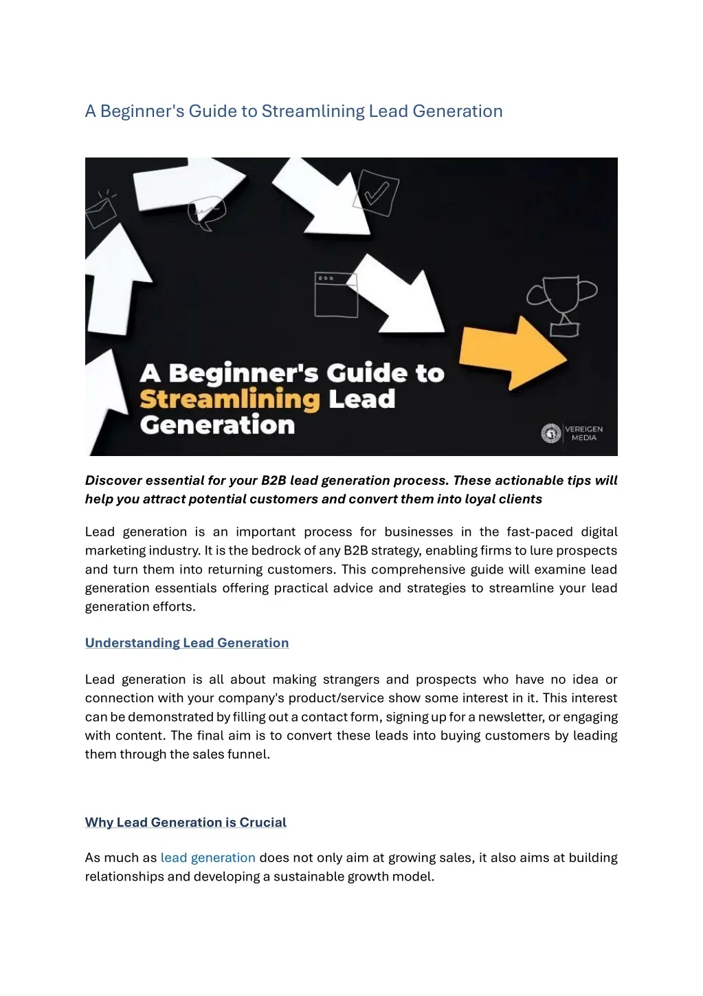 PPT - A Beginner's Guide to Streamlining Lead Generation PowerPoint Presentation - ID:13680805