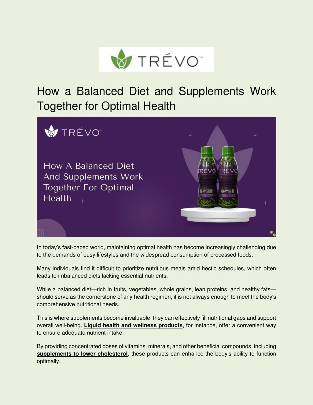 PPT - How a Balanced Diet and Supplements Work Together for Optimal ...