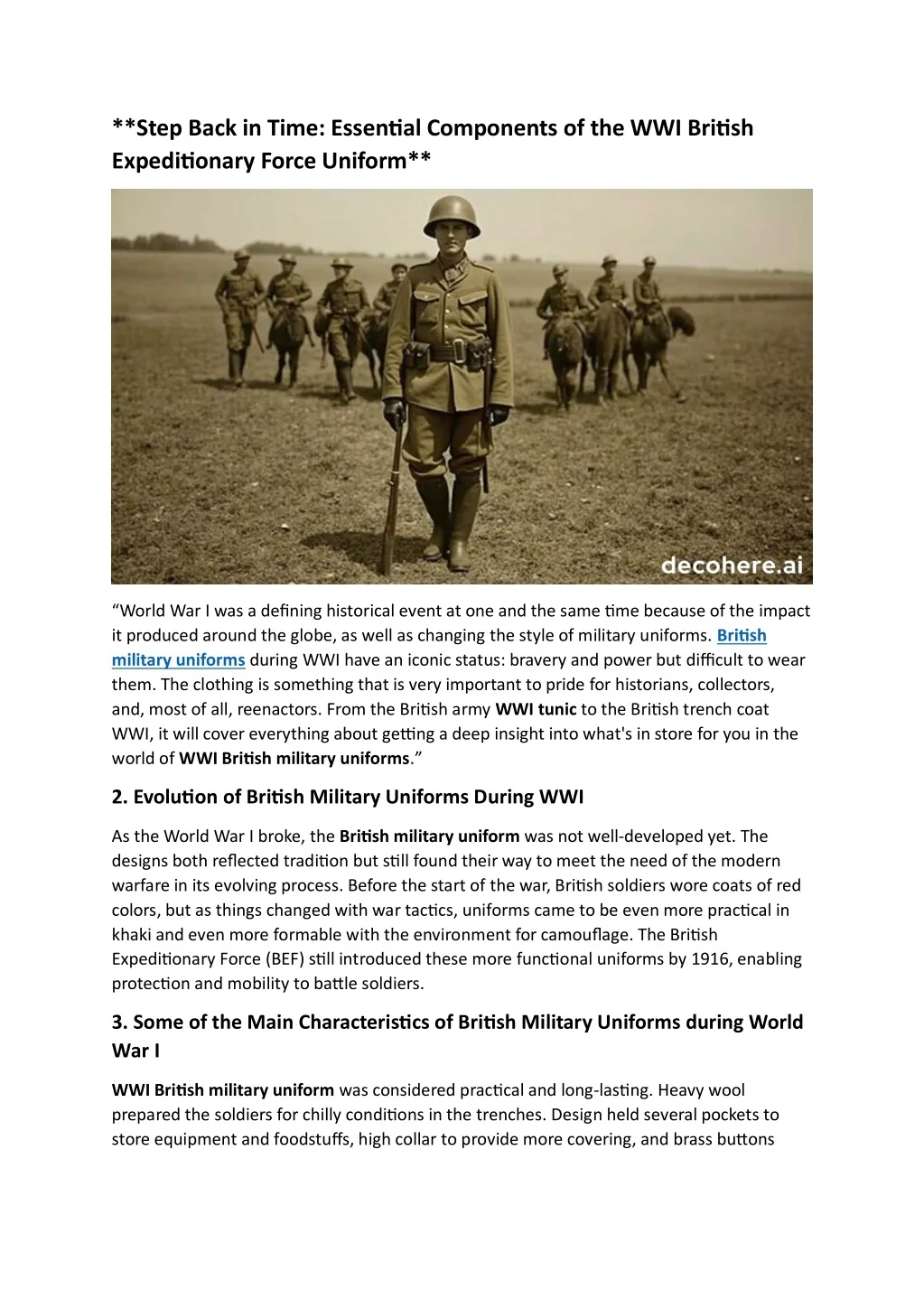 PPT - Essential Components of the WWI British Expeditionary Force ...