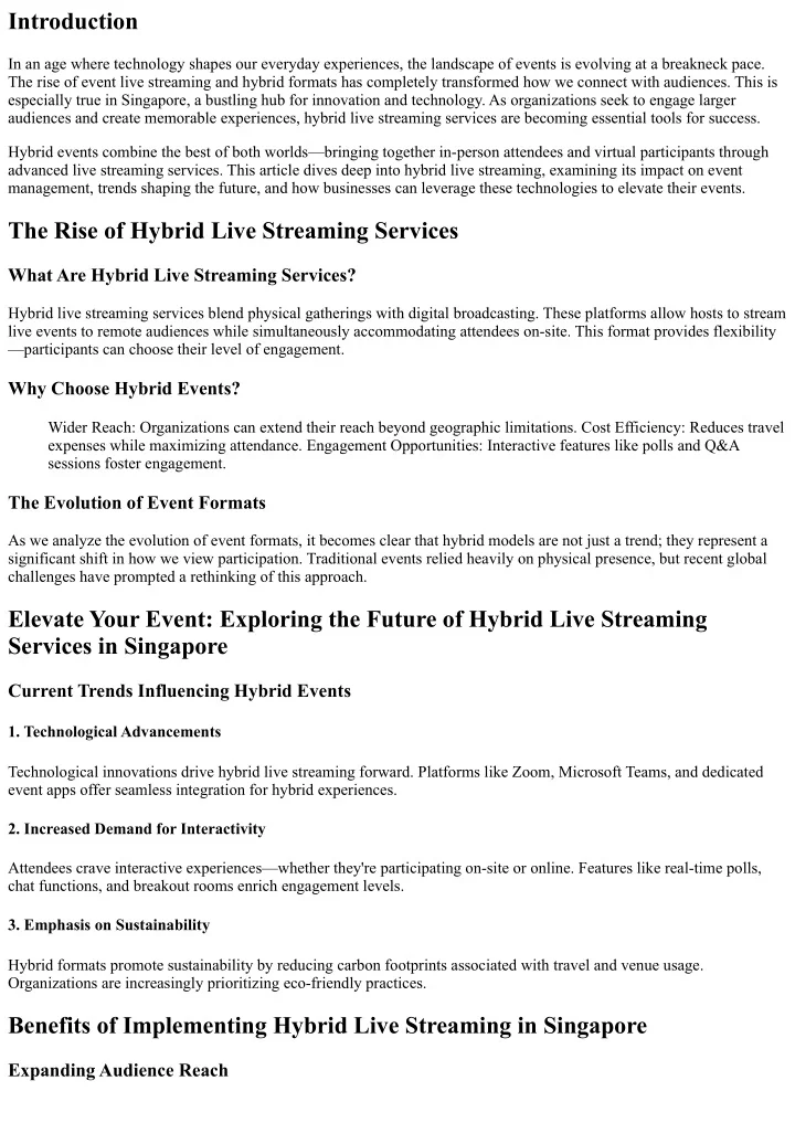 PPT - Elevate Your Event: Exploring the Future of Hybrid Live Streaming ...